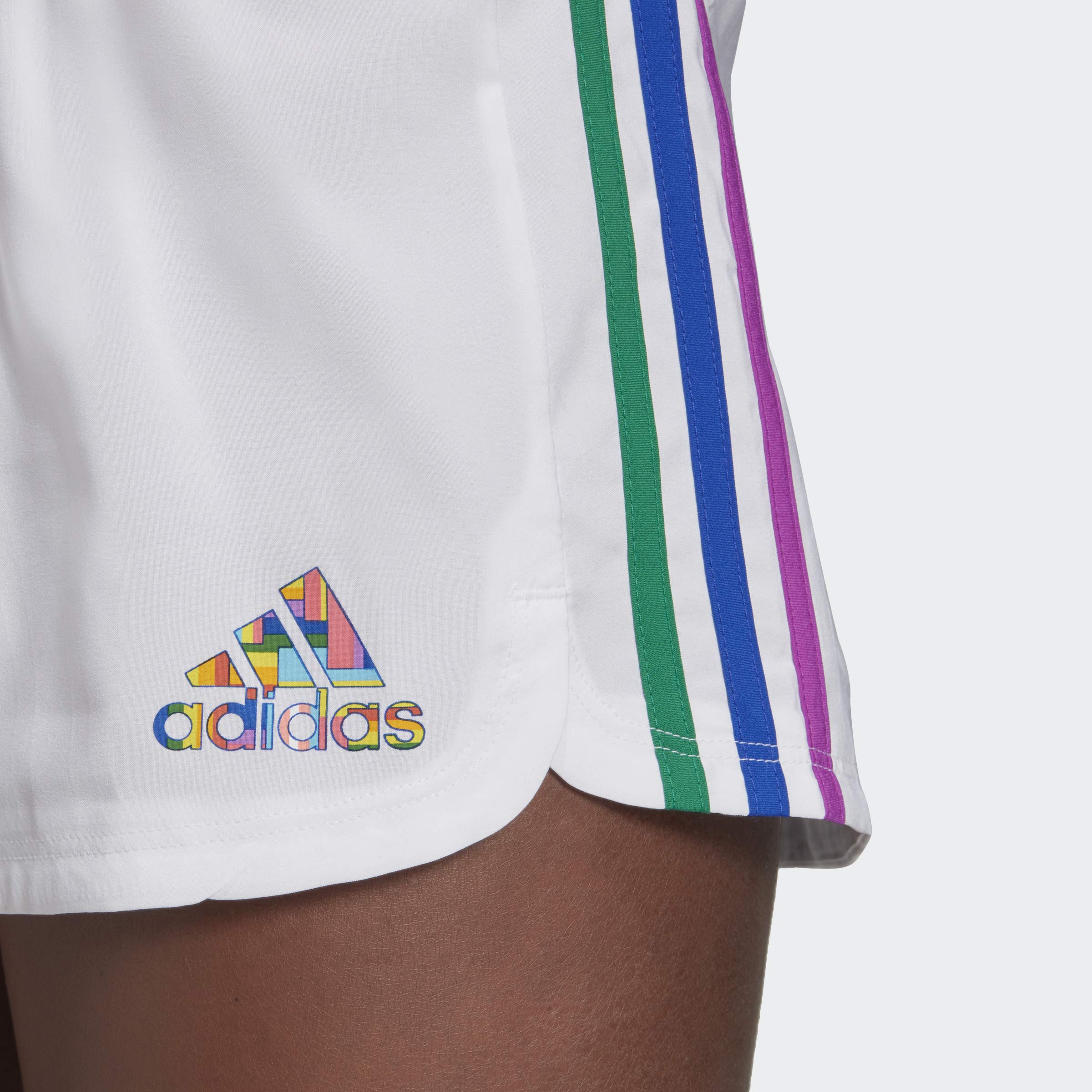 adidas womens Pride Pacer Shorts White Large