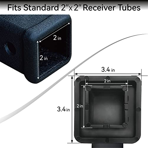 EYOUHZ Trailer Hitch Cover for 2 Inch Universal Receiver Compatible with Pickups Trucks SUVs MPVs Vans Sedans Cars, Tow Tube Plug Rubber Cap 2 Pack(Black