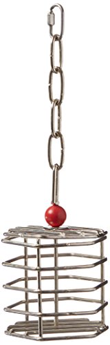 Featherland Paradise, Stainless Steel Baffle Cage, Durable Hanging Foraging Toy Feeder, Small