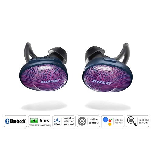 Bose SoundSport Free, True Wireless Earbuds, (Sweatproof Bluetooth Headphones for Workouts and Sports), Ultraviolet with Midnight Blue (Renewed)