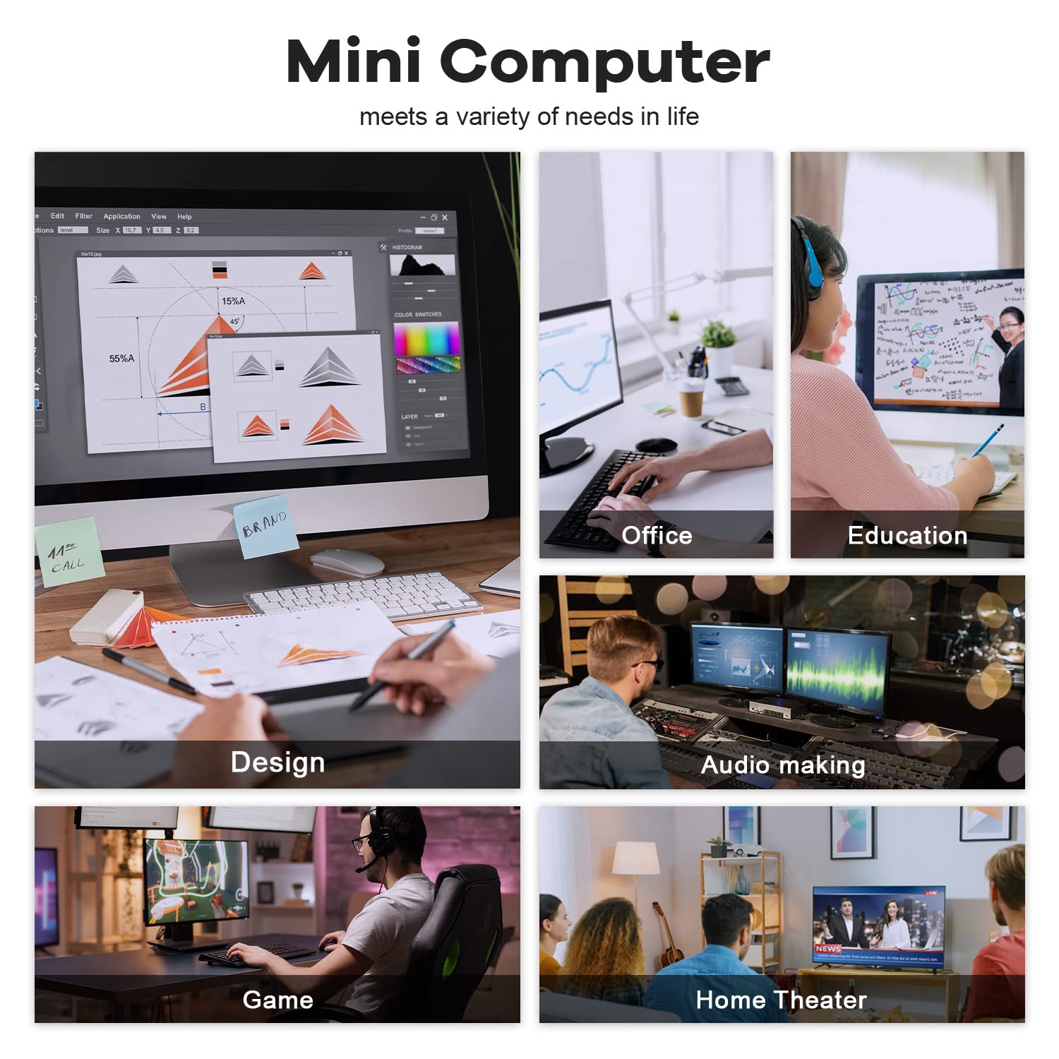 Beelink SEI11 Mini PC 11th Generation Intel i5-11320H Processor (up to 4.5GHZ),Mini Computer with 16GB DDR4 RAM 500GB M.2 2280 NVME SSD,/4K 60FPS/Dual HDMI/WiFi6/BT5.2,Auto Power On