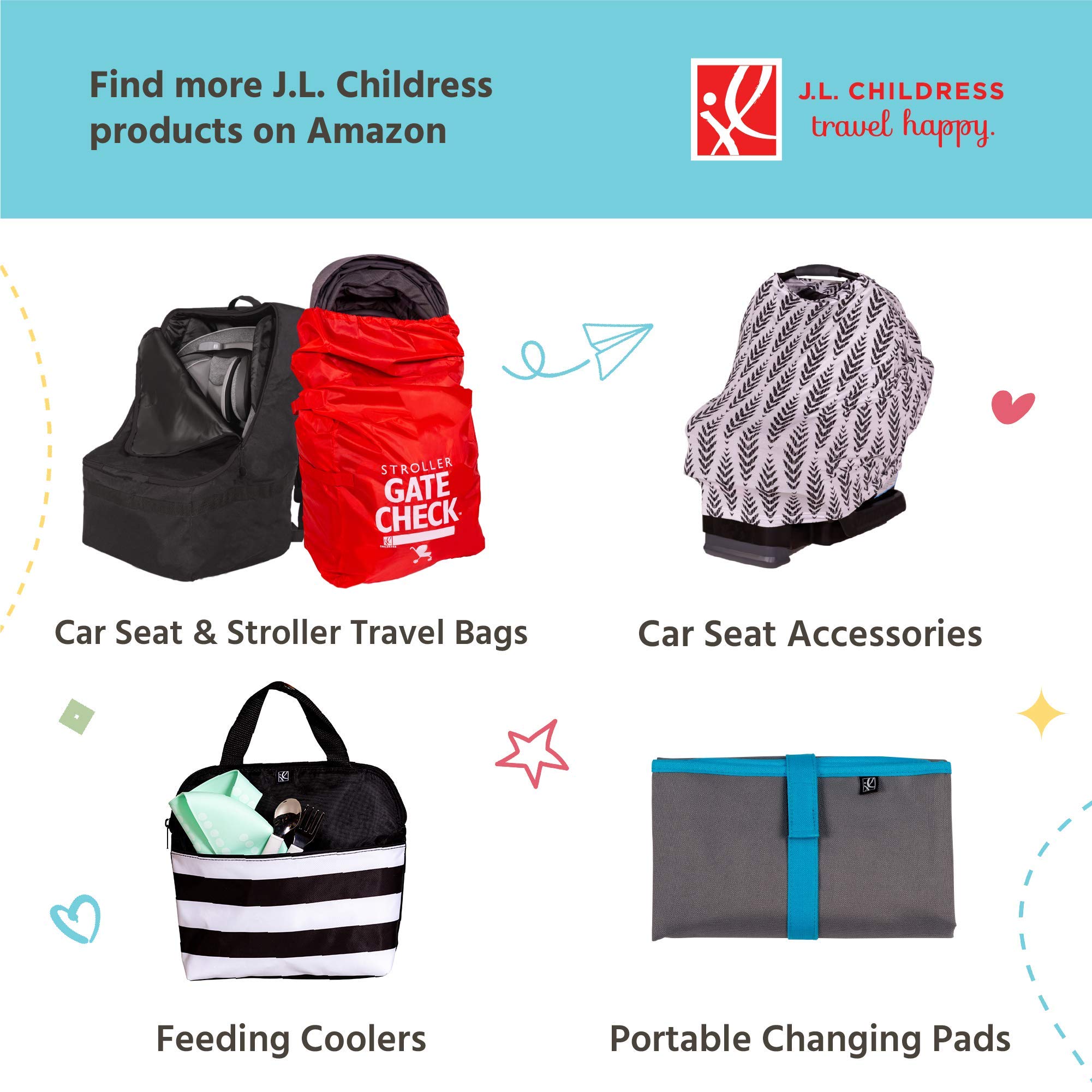 J.L. Childress Universal Stroller Organizer with Detachable Hip Fanny Pack - Stroller Accessory with Belt Waist Bag - Stroller Cup Holder and Cell Phone Pocket - Black/Camel