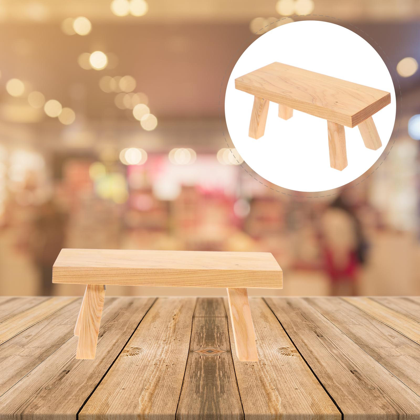 Beavorty Kitchen Step Stool Kitchen Step Stool Wood Step Stool Art Craft Base Household Stool Shaped Decoration Stool Shape Display Base Kids Wooden Stool Wood Footstools Small Vase Stand