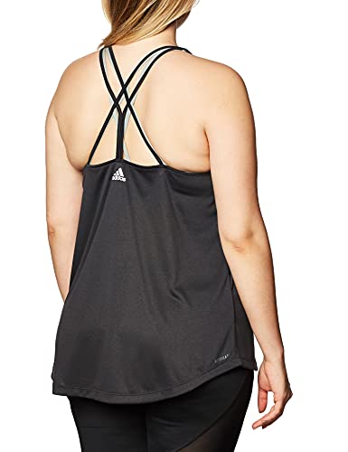 adidas womens Tunic Tank Top Black/White Medium