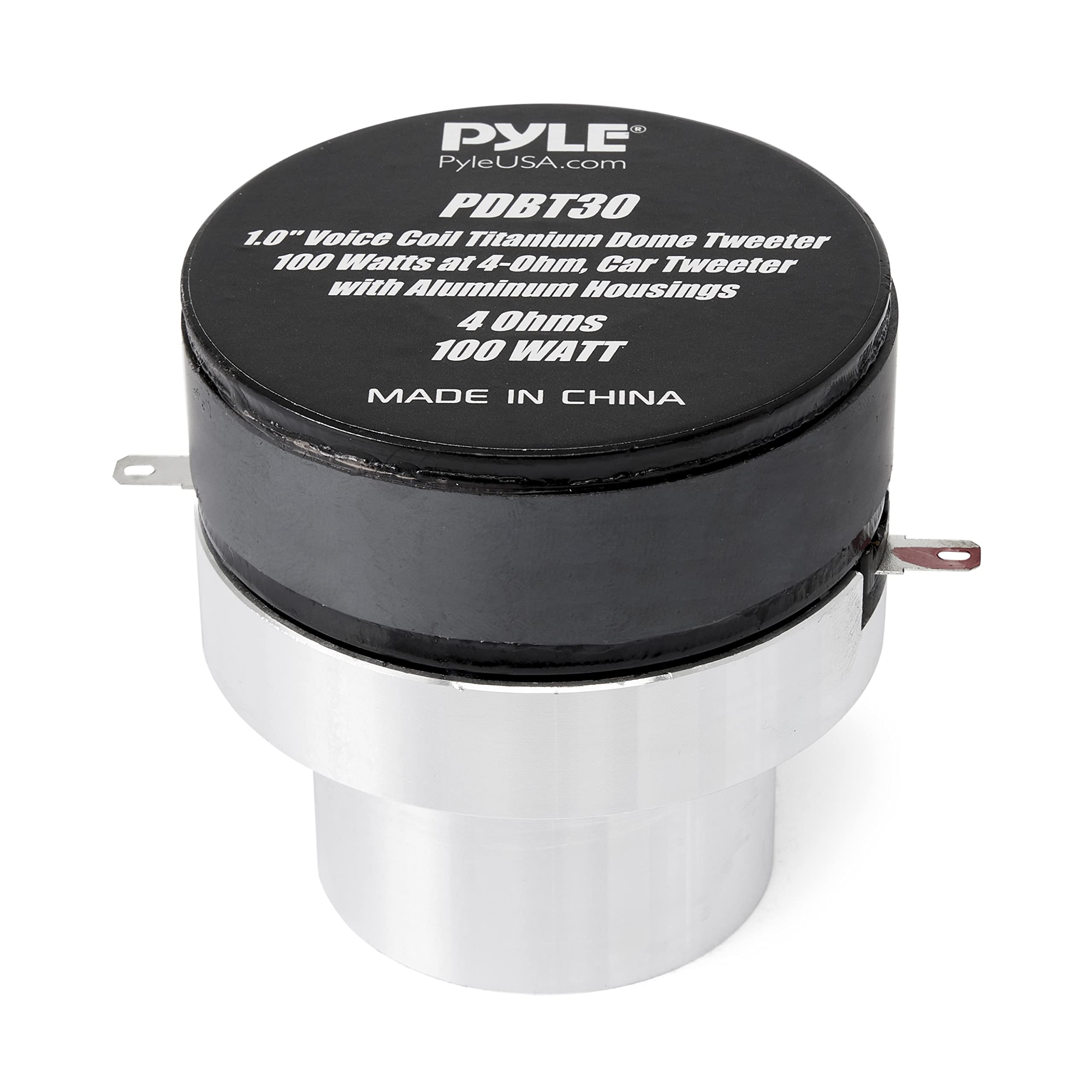 Pyle 2.5" Titanium Tweeter with Die-Cast Aluminum Frame - 100 Watts, 1'' Voice Coil, Car Audio Tweeter for Stereo and Speaker - PDBT30, Yellow