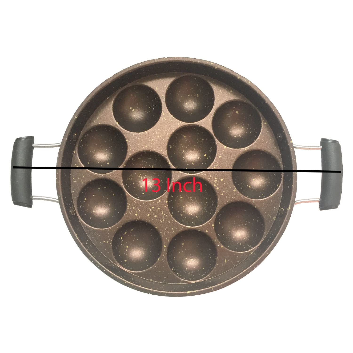 Nonstick Appam Patra Paniyaram Appam Maker with Glass Lid Aebleskiver Pan Ebelskiver Pan Pancake Pan Appachetty Paniyaral Pan