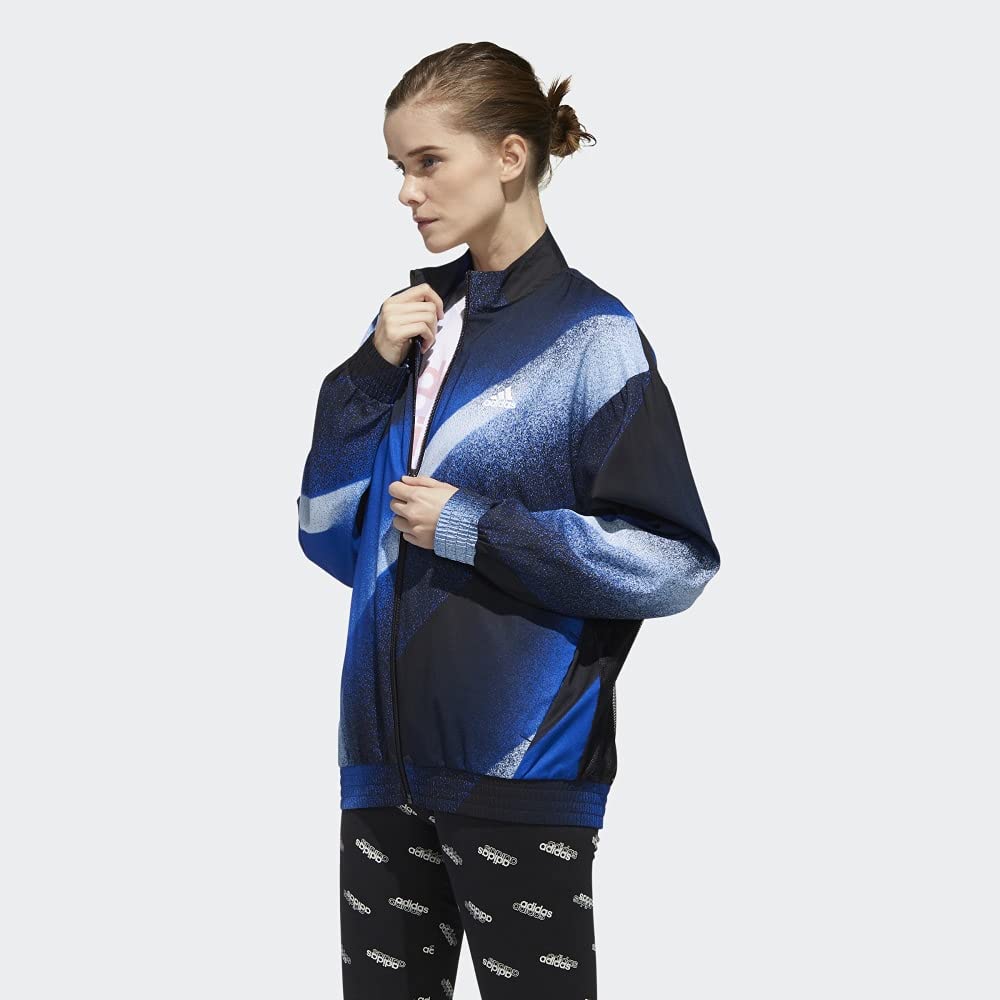 adidas womens Unleash Confidence Woven Track Top Black/Blue/Sky/Sky XX-Large