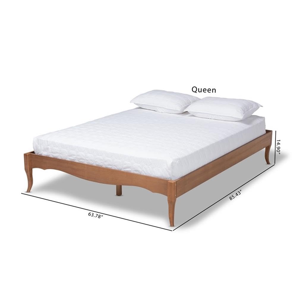 Baxton Studio Marieke Vintage French Inspired Ash Wanut Finished Queen Size Wood Bed Frame