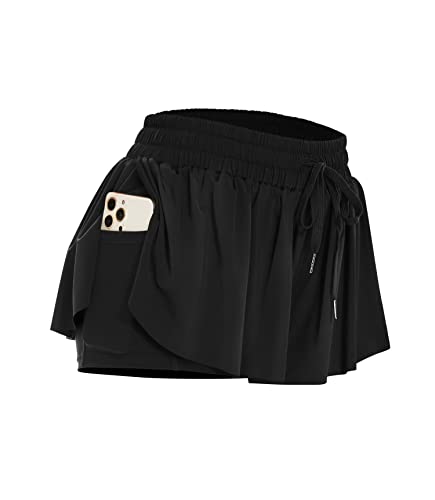 Flowy Athletic Shorts for Women- 2 in 1 Butterfly Shorts for Gym, Workout, Yoga, Casual Tennis Skirts Cute Clothes Summer