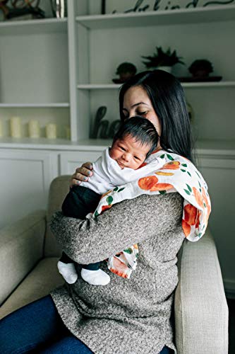 Red Rover Kids Cotton Muslin Swaddle - 47”x 47”- 100% Cotton – Machine Washable – Softer with Every Wash – Playful Designs -Soft, Breathable & Lightweight – Unisex (Peachy)