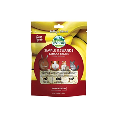 Oxbow SIMPLE REWARDS Treats - Rabbits Guinea Pigs Chinchillas BANANA 1 oz 3 PACK