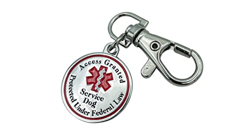 December Pets Service Dog Tag Double Sided Red Medical Alert Symbol Medal for Small Dogs Use for Collars Harness Vest Easy to Switch Pet ID