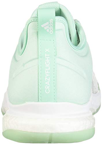 adidas Women's Crazyflight X 3 Parley Shoes, White/Clear Mint/Clear Mint, 9 M US