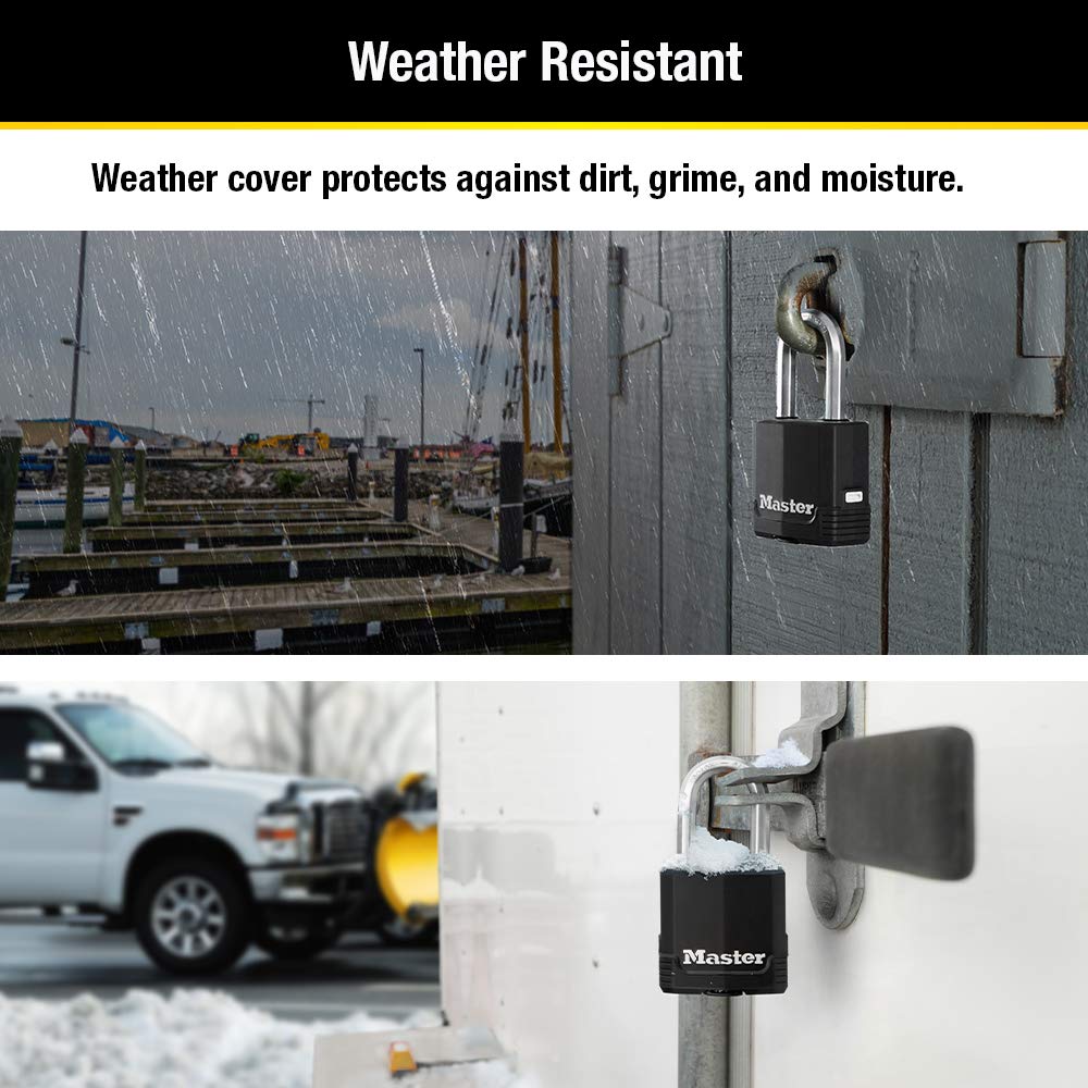 Master Lock 1-7/8 in. H x 1-3/16 in. W x 1-3/4 in. L Vinyl Covered Dual Ball Bearing Locking Padlock
