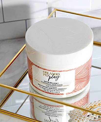 ORLANDO PITA PLAY Satin Pillow Overnight Hair Mask, Hydrates & Replenishes Hair with Intense Moisture & Shine, Promotes Visually Soft, Smooth, & Silky Tresses After Just One Use, 10 oz