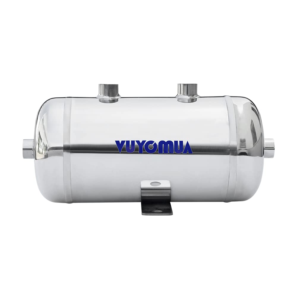 VUYOMUA 0.5Gallon 304 Stainless Steel High Pressure Mini Small Portable Air Tank Air Reservoir Water Storage Tank (2L-SG)
