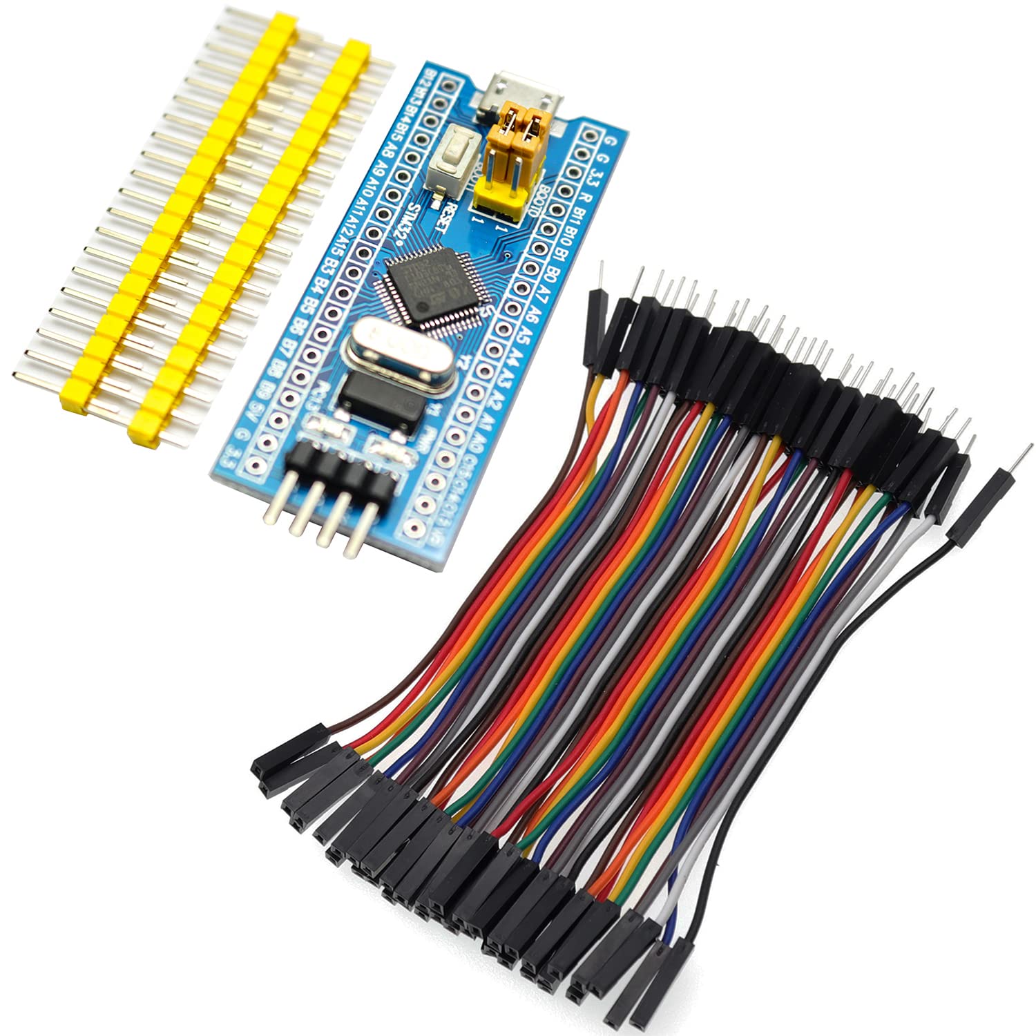 AIHJCNELE STM32F103C8T6 ARM STM32 Minimum System Development Board Core Learning Board MCU Single Chip Microcomputer Module Flash 64K Control Board RAM 20K STM32 with Pin Dupont Cable Wire (F103C8T6)