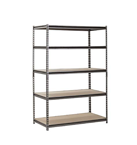 Muscle Rack 5-Shelf Steel Shelving, Silver-Vein, 24 D x 48 W x 72 H