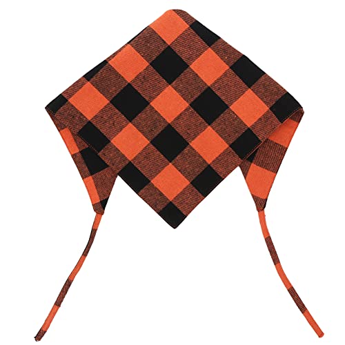 Fall Dog Bandana Autumn Thanksgiving Halloween Plaid Reversible Triangle Bibs Scarf Accessories for Dogs Pets