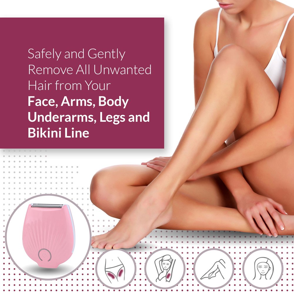 Women’s Electric Razor Shaver Trimmer - For Wet & Dry Hair - Use on Face, Legs and Bikini Area…