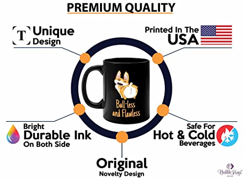 Bubble Hugs Veterinarian Coffee Mug 11oz Black - Ball Less and Flawless - Med Tech Animal Lover Pet Veterinary Groom Dog Cat Doctor