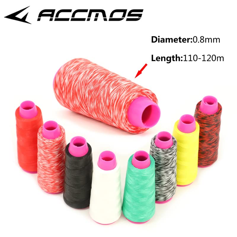 ACCMOS 110m ArcheryBow String Material Recurve/Compound Bow Accessory 1600 Polyethylene Fiber Rope Bowstring Handmade DIY Bow String Black-White