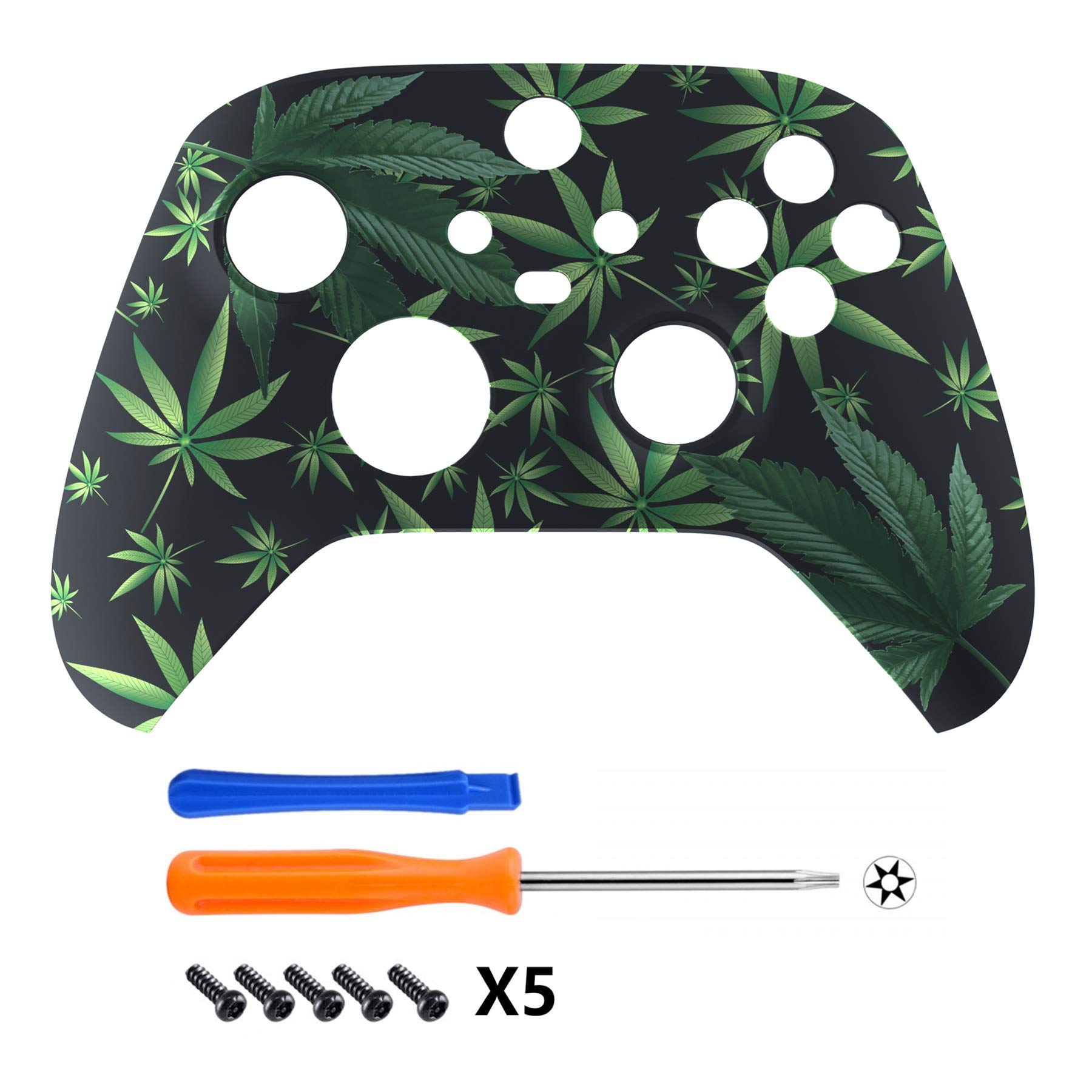 eXtremeRate Custom Shell for Xbox Series X & S Controller - Revitalize Your Controller - Green Weeds Replacement Cover Front Housing Cover for Xbox Core Controller Wireless [Control NOT Included]
