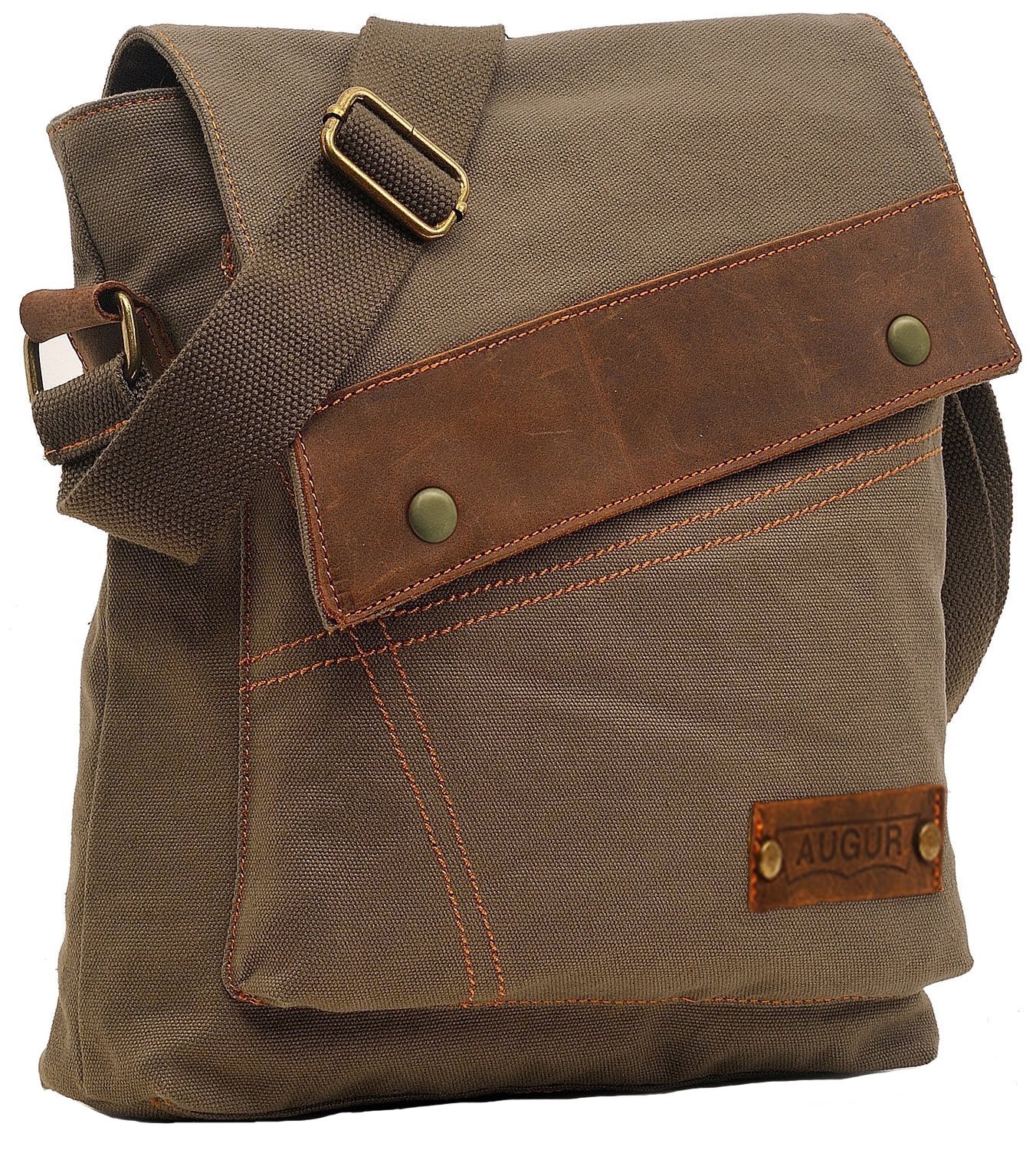 AIBAG Messenger Bag, Vintage Small Canvas Shoulder Crossbody Purse (Army Green)