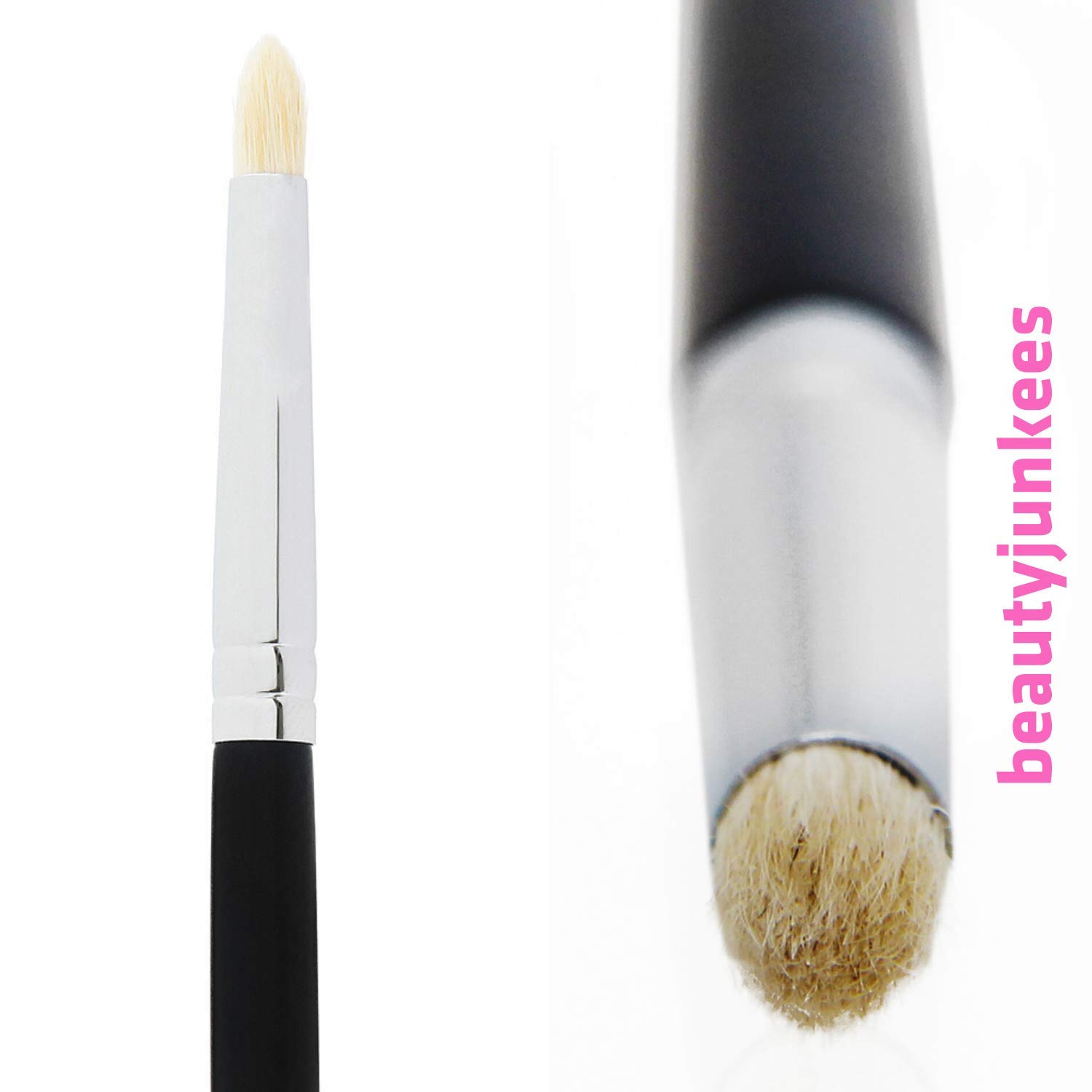 Pencil Eyeshadow Smudge Makeup Brush - Beauty Junkees Professional Eyeliner Smudger Make Up Brush, Small Soft Firm Pointed Natural Hair Bristles for Blending Eye Shadow Liner, Premium Quality