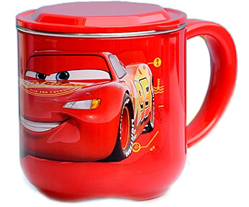 Everyday Delights Disney Cars Lightning McQueen ABS Stainless Steel Cup with Lid, 250ml, Red