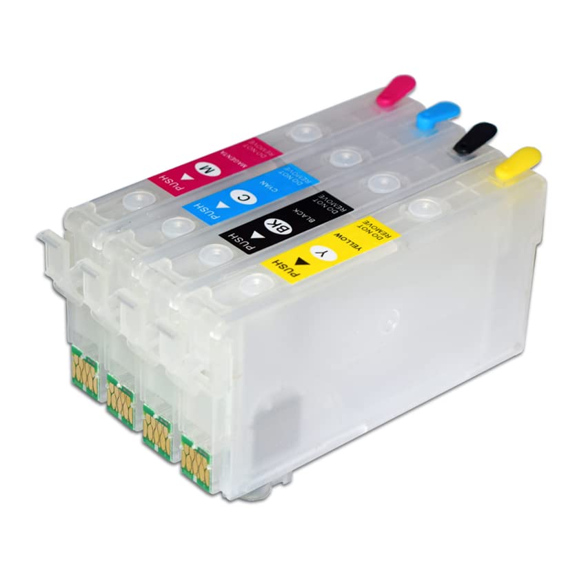 EVIKI Parts for Printer - 812 812XL 822 822XL Refillable Ink Cartridge with Chip for WF-7310 WF-7820 WF-7830 WF-7835 WF-7840 WF-7845 EC-C7000 - (Type: 812XL)