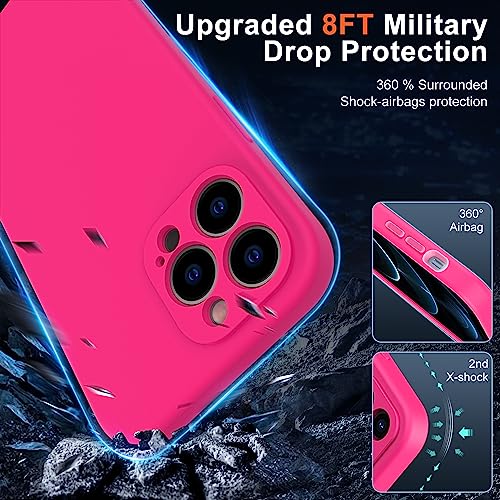 DEENAKIN iPhone 12 Pro Magnetic Case with Screen Protector and Enhanced Camera Cover,[Suitable for Magsafe] Soft Flexible Gel Rubber Bumper Protective Phone Case for iPhone 12 Pro 6.1" Hot Pink