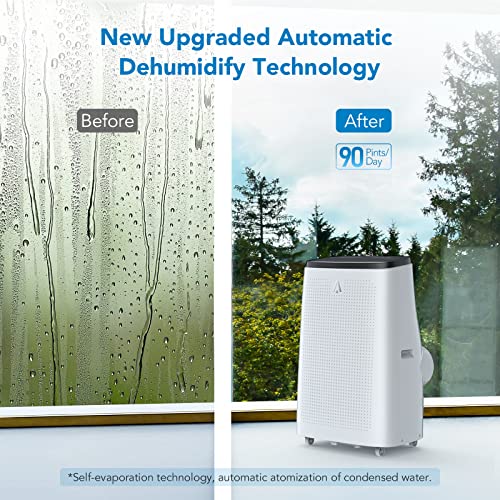 Garvee 14000 BTU Portable Air Conditioner, Built-in 3 in 1 AC Unit Dehumidifier & Fan Modes, Room Cooling Up to 750 sq. ft, Energy Efficient, 24Hrs Timer, Window Installation Kit, White