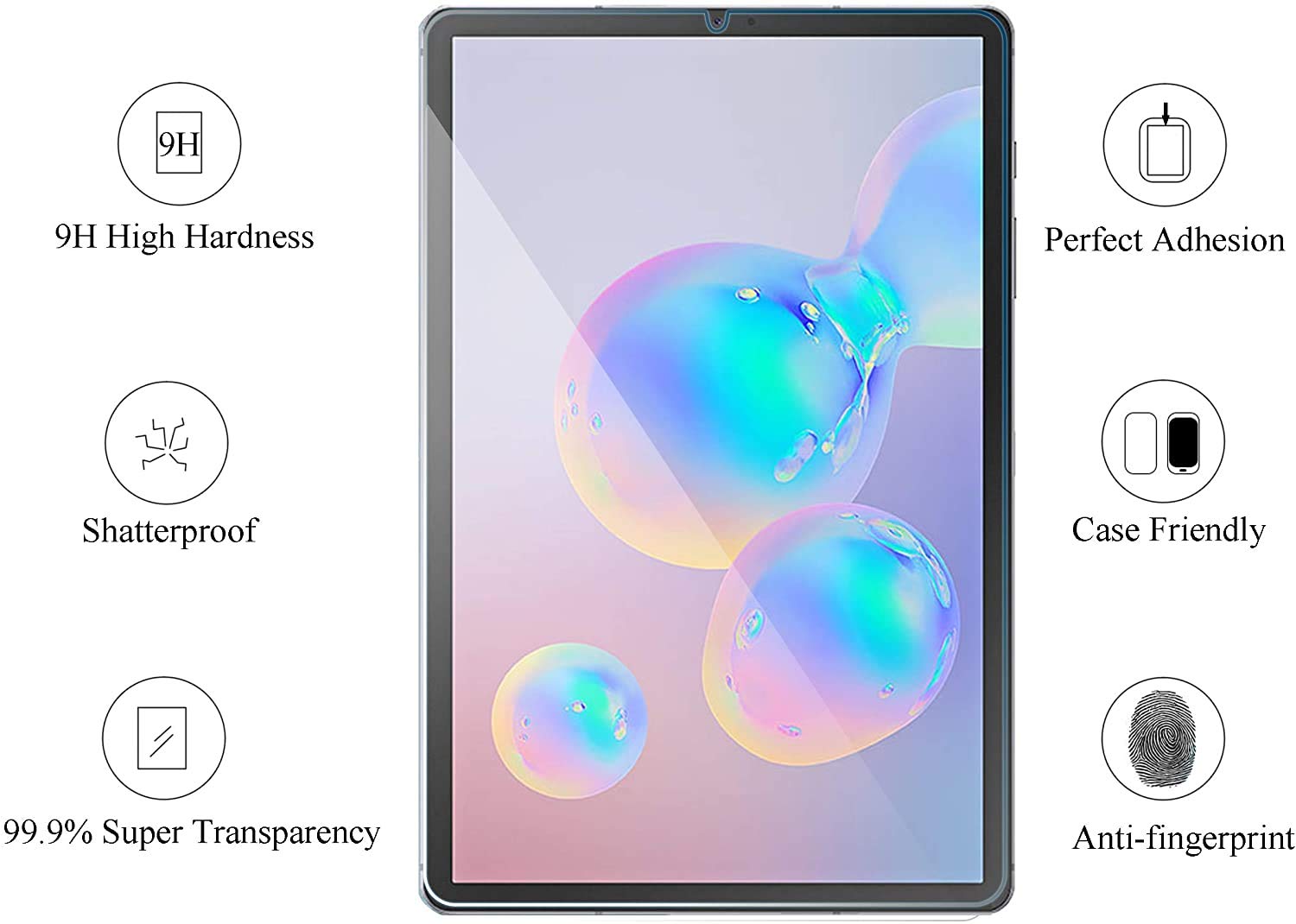 TANTEK [3-Pack Screen Protector for Samsung Galaxy Tab S6/Tab S5e 10.5 inch,Tempered Glass Film,Ultra Clear,Anti Scratch,Bubble Free,S-Pen Compatible