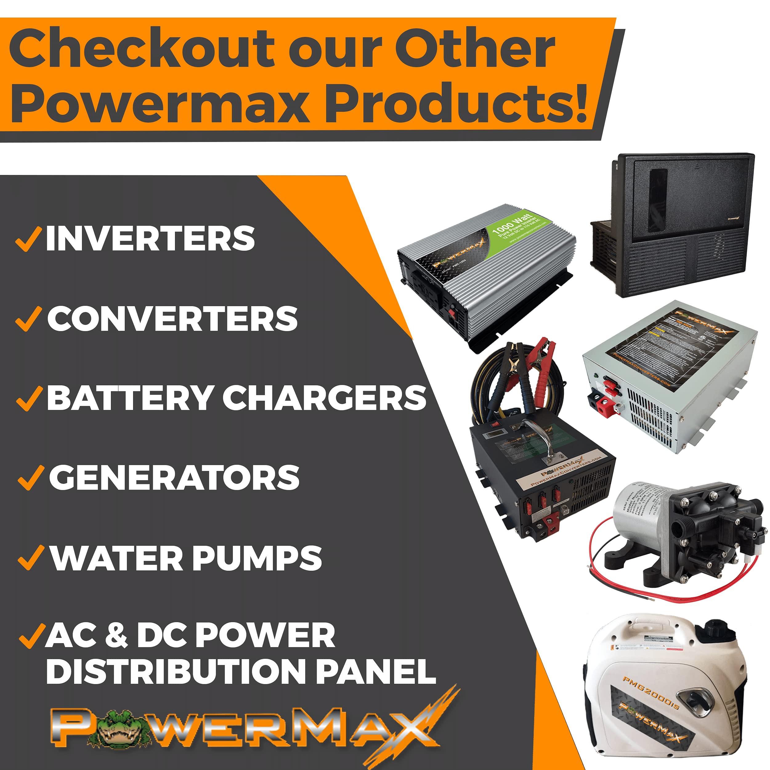 Powermax PM3-40-24LK 40 Amp 24 Volt Power Supply Converter with LED Light, Battery Chargers UL- CUL Approved, Built-in 3 Stage Charging and Quite Fan Cooling