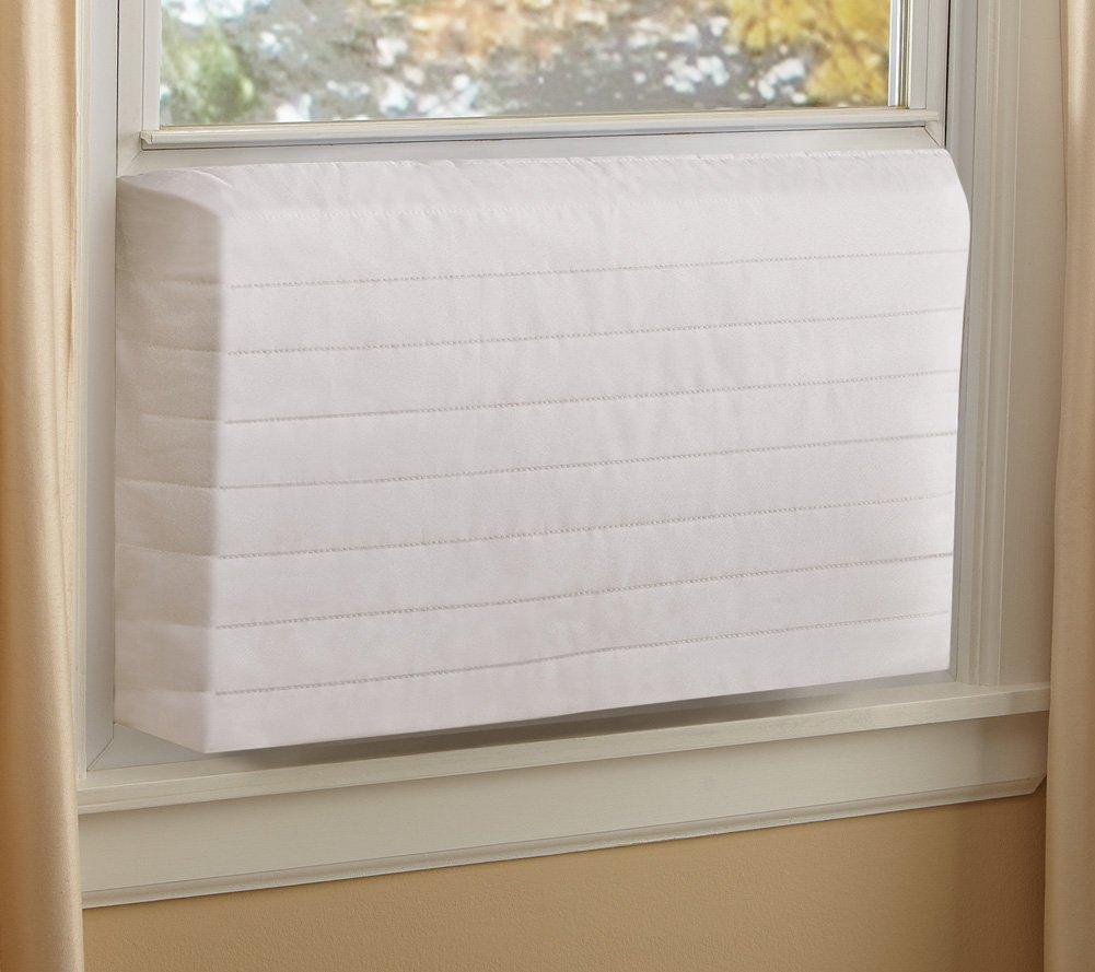 Collections Etc Indoor Quilted Window Air Conditioner Cover - Maintains Heat and Keeps Cold Air Out While Eliminating Dust Buildup, Medium
