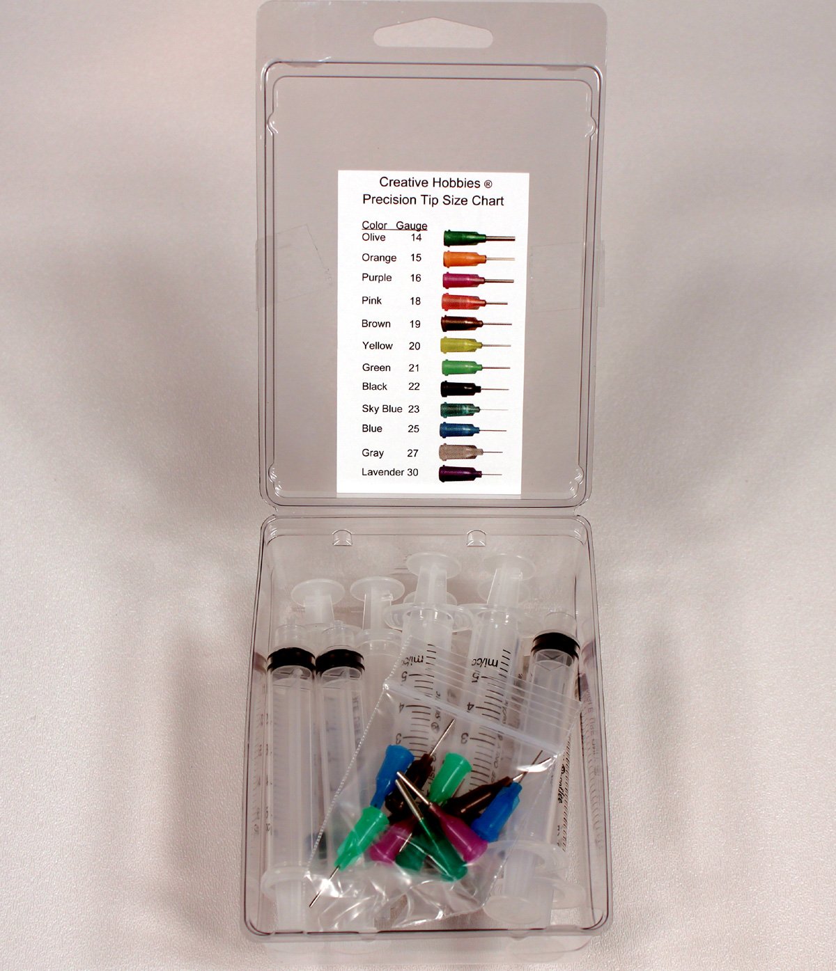 Creative Hobbies® Glue Applicator Syringe for Flatback Rhinestones & Hobby Crafts, 5 Ml with Assorted Large Gauges of Precision Tips - Value Pack of 10