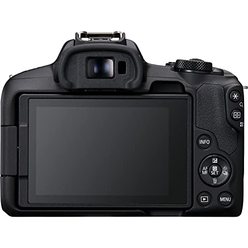 Canon EOS R50 Mirrorless Camera with 18-45mm Lens (Black) (5811C012) + 64GB Memory Card + Bag + Charger + LPE17 Battery + Card Reader + Memory Wallet + Cleaning Kit (Renewed)