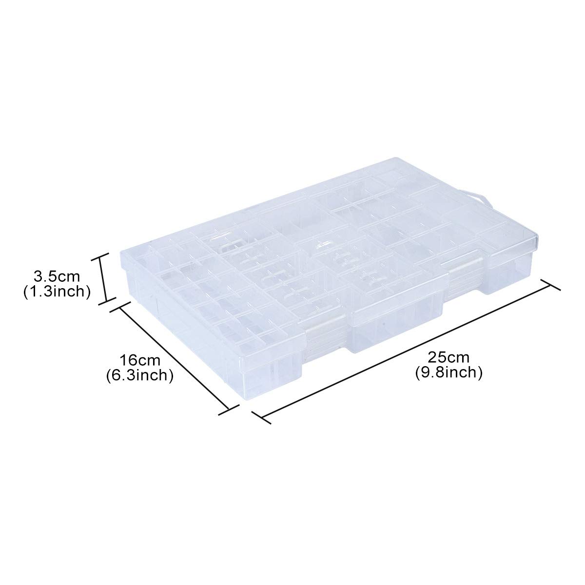 YXQ 47 Batteries Organizer Storage Case Box Holder Clear Plastic Container Portable- Holds 16 AAA+20 AA+ 2 9V+5 C+4 D Various Sizes and Tester