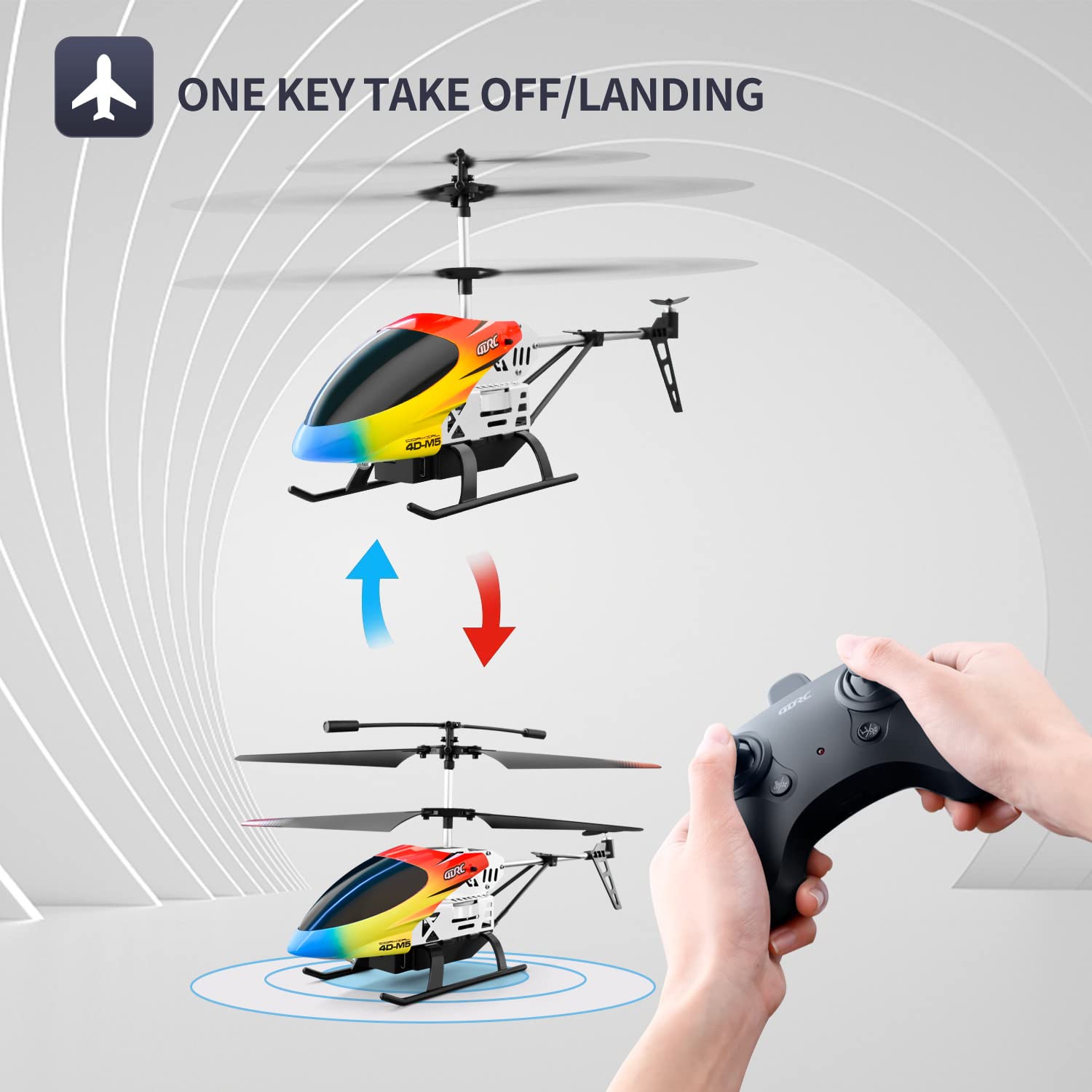 DRONEEYE M5 Remote Control Helicopter for Kids,Altitude Hold 2.4GHz RC Aircraft with Gyro for Beginner Hobby Toys,30 Min Play,Indoor Flying with 3.5 Channel,LED Light,High,Low Speed