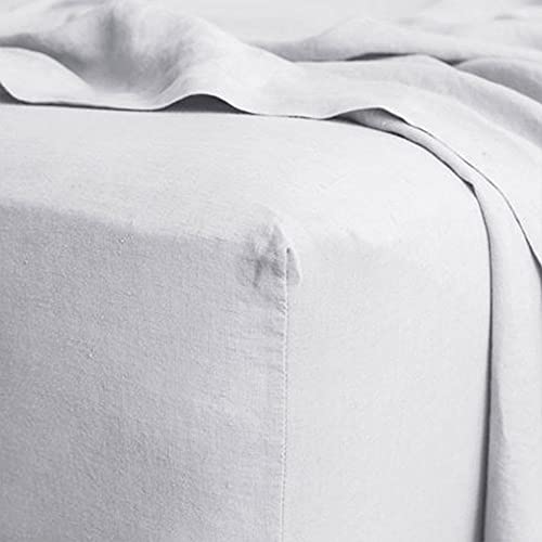 Merryfeel Linen Sheet Set Queen, Luxurious 100% French Linen Bed Sheets Deep Pocket Sheets, 4 Pieces Breathable Bedding Set, Washed French Linen Sheet- Grey