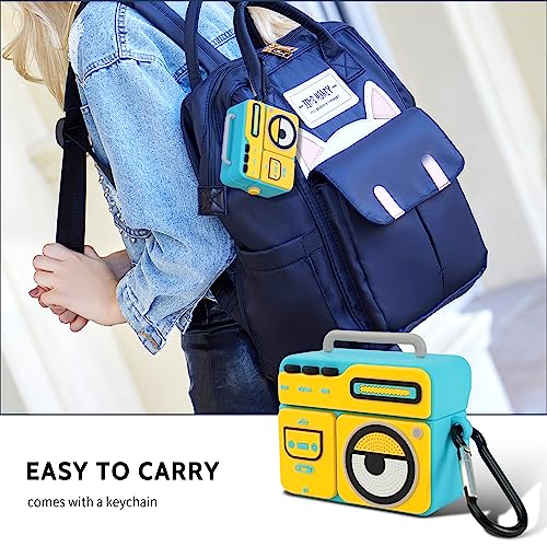 Buewutiry Compatible with Airpods Pro Case - Silicone Yellow Case for Airpod Pro 2nd Generation Case Cover - Funny Case for Airpods Pro 2 Case with Keychain for Men and Women (Yellow)