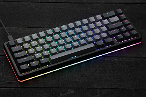 DROP ALT High-Profile Mechanical Keyboard — 65% (67 Key) Gaming Keyboard, Hot-Swap Switches, Programmable Macros, Backlit RGB LED, USB-C, Doubleshot PBT, Aluminum Frame (Kaihua Speed Silver, Black)