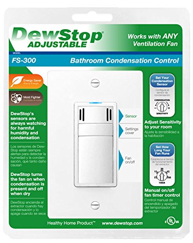 Dewstop Combination Humidity Sensor/Fan Control White 1 pk