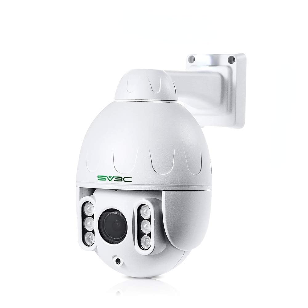 SV3C PTZ Poe Camera Outdoor 5MP Onvif Security Camera, 5X Optical Zoom, Auto Focus, Two-Way Audio, HD Night Vision, Waterproof, APP Motion Alerts, RTSP, Remote View, 24/7 Recording, Wired