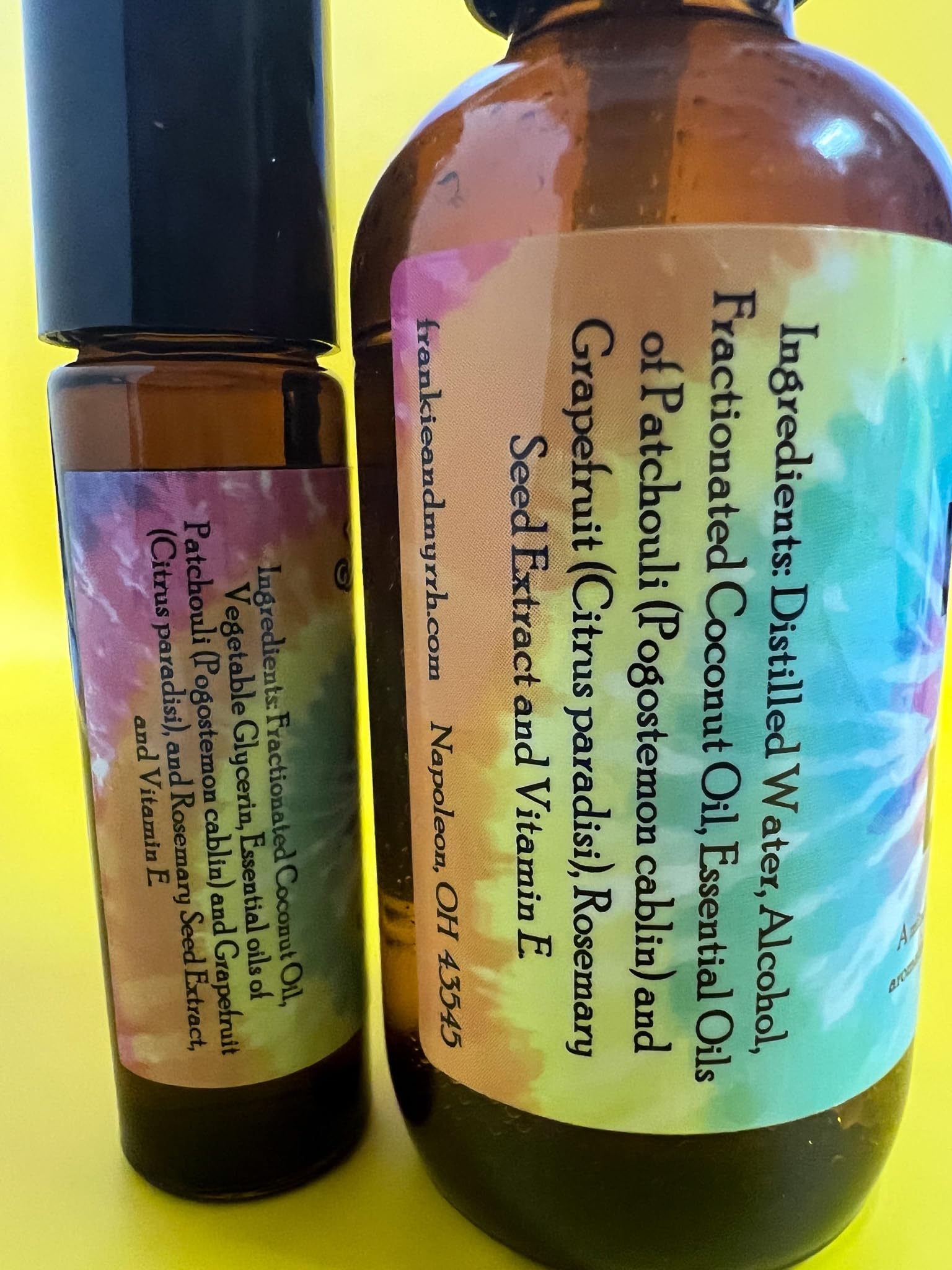 Frankie & Myrrh Hippie Go Lucky 2 Pack | Patchouli Roll-on & Spray | Natural Aromatherapy Combo for Relaxation & Positivity