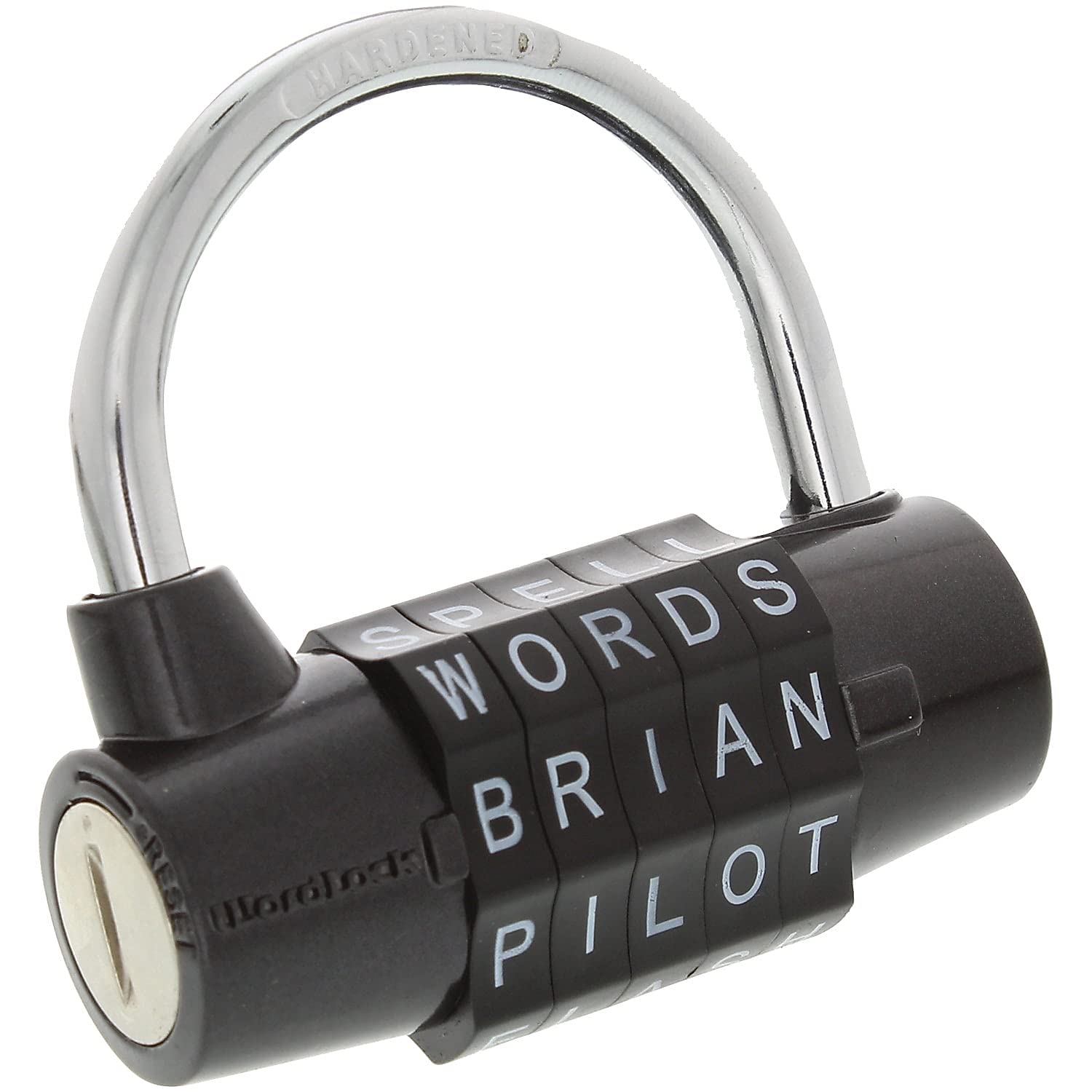 Wordlock PL-004-BK 01336000854 Combination Padlock, 1 Pack, Black