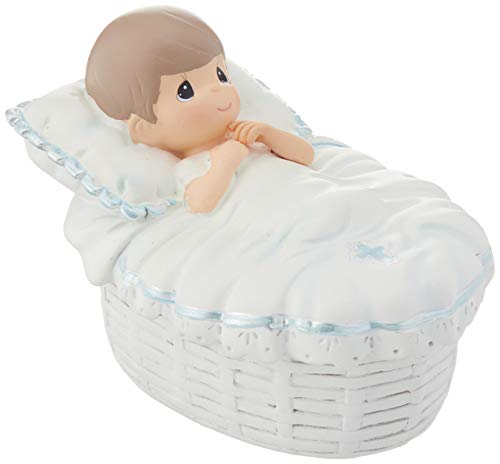 Precious Moments, Baptized In His Name Resin Box With Rosary, For Boy, 153407