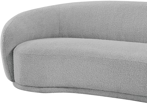 Meridian Furniture 693Grey-L Hyde Collection Modern | Contemporary Boucle Fabric Upholstered Loveseat, Grey, 64" W x 38" D x 27.5" H