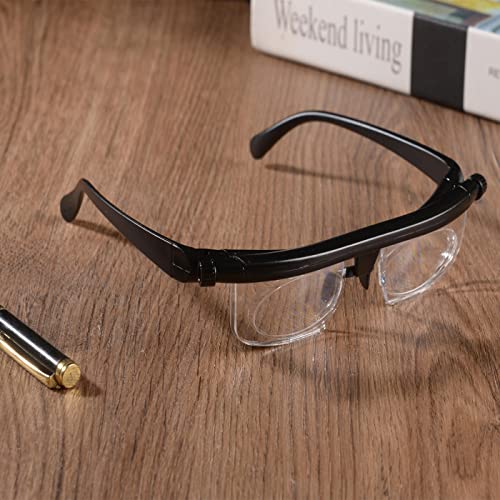 EKSED Adjustable Glasses Dial Vision Dial Adjustable Glasses Variable Focus Adjustable Focus Glasses With Folding Magnifying Glass For Reading Distance Vision Unisex Myopia Glasses for Seniors